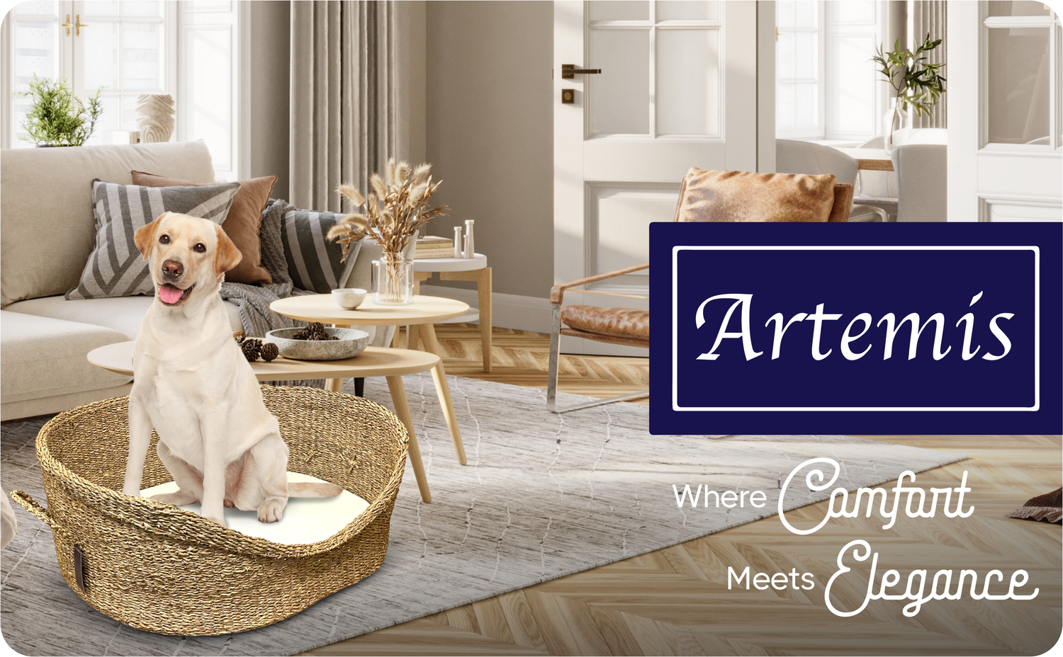 Artemis - Luxury Handcrafted Natural Seagrass Dog Beds